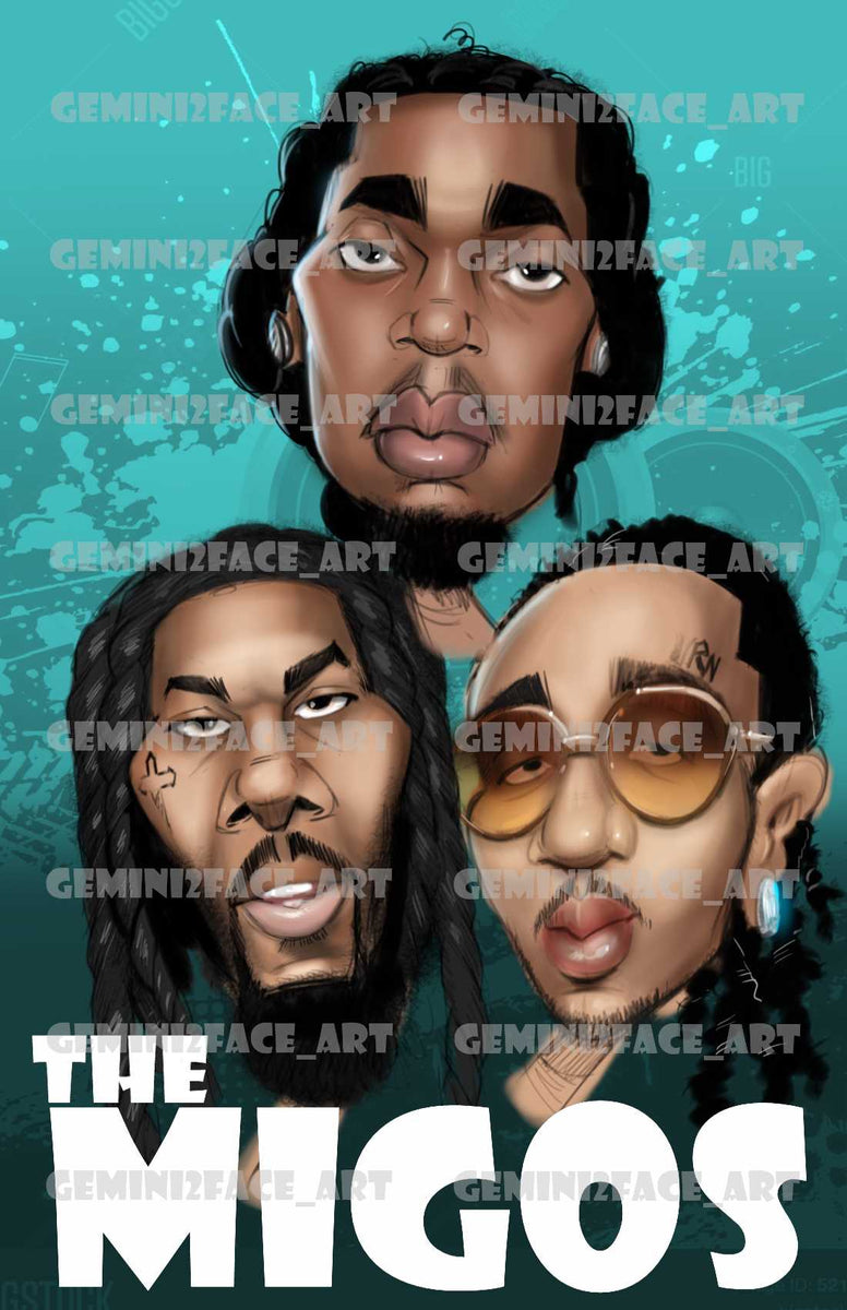 The Migos PNG – Gemini2face Art E-Store